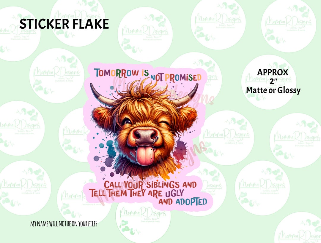 HIGHLAND COW Sticker Flakes, Funny Cow Sticker Flakes for Planner and ...