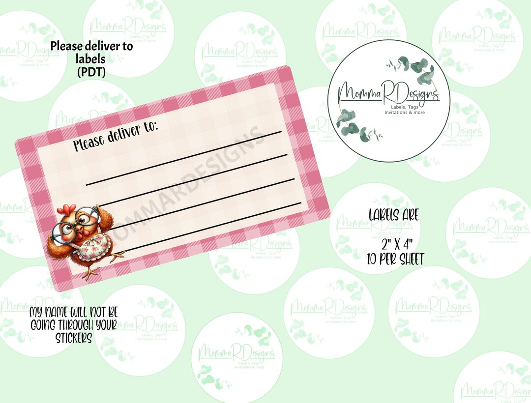 CRAZY CHICKEN Please Deliver to Labels, Mailing Labels, Address Labels ...