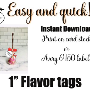 CHOCOLATE Cake Pop Flavor Tags, 1 Cake Pop Labels - Etsy