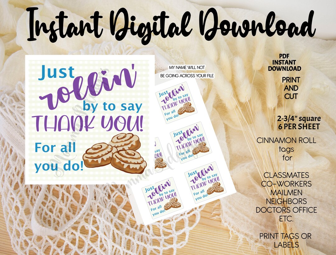Cinnamon Roll Tags, CINNAMON ROLL Labels, Square Treat Tags - Etsy