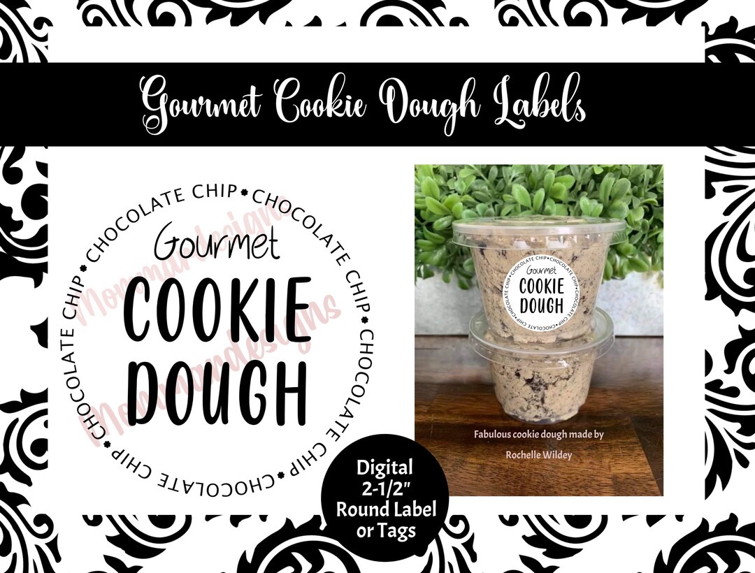 COOKIE DOUGH Label, Chocolate Chip Cookie Dough Tags, Printable Tag ...