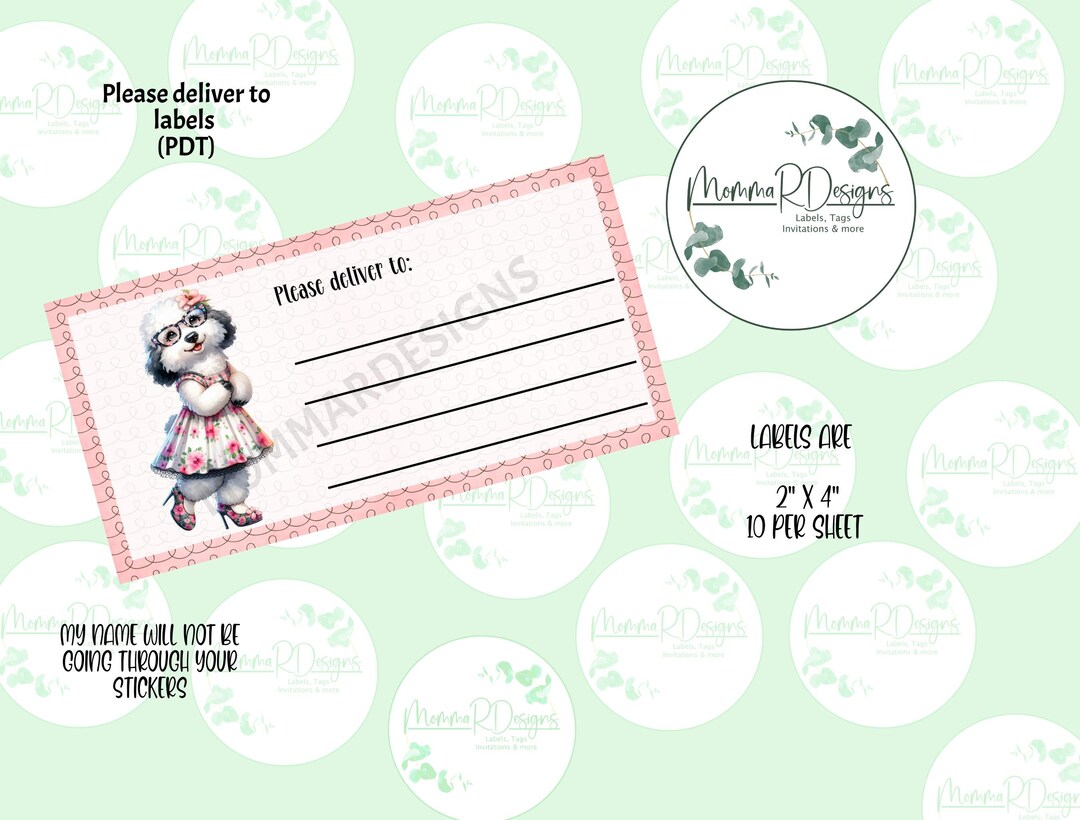 LABRADOODLE PDT Labels, Please Deliver to Labels, Mailing Labels ...
