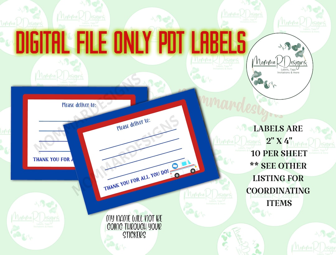 DIGITAL Pdt Labels, POSTAL Please Deliver to Labels, Mailing Labels ...