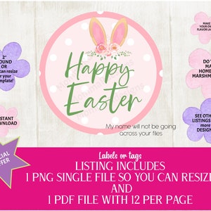 HAPPY EASTER Label, Happy Easter Tags, Happy Easter Stickers - Etsy