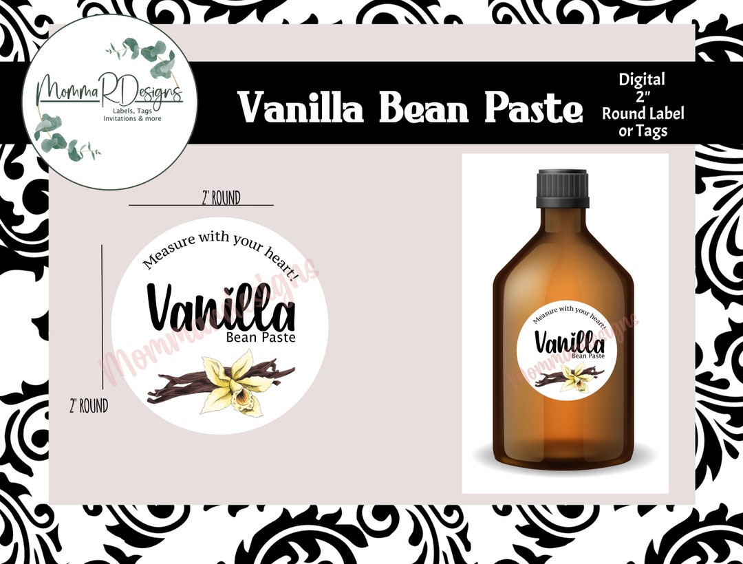 Homemade Vanilla Paste, Vanilla Bean Paste Labels - Etsy