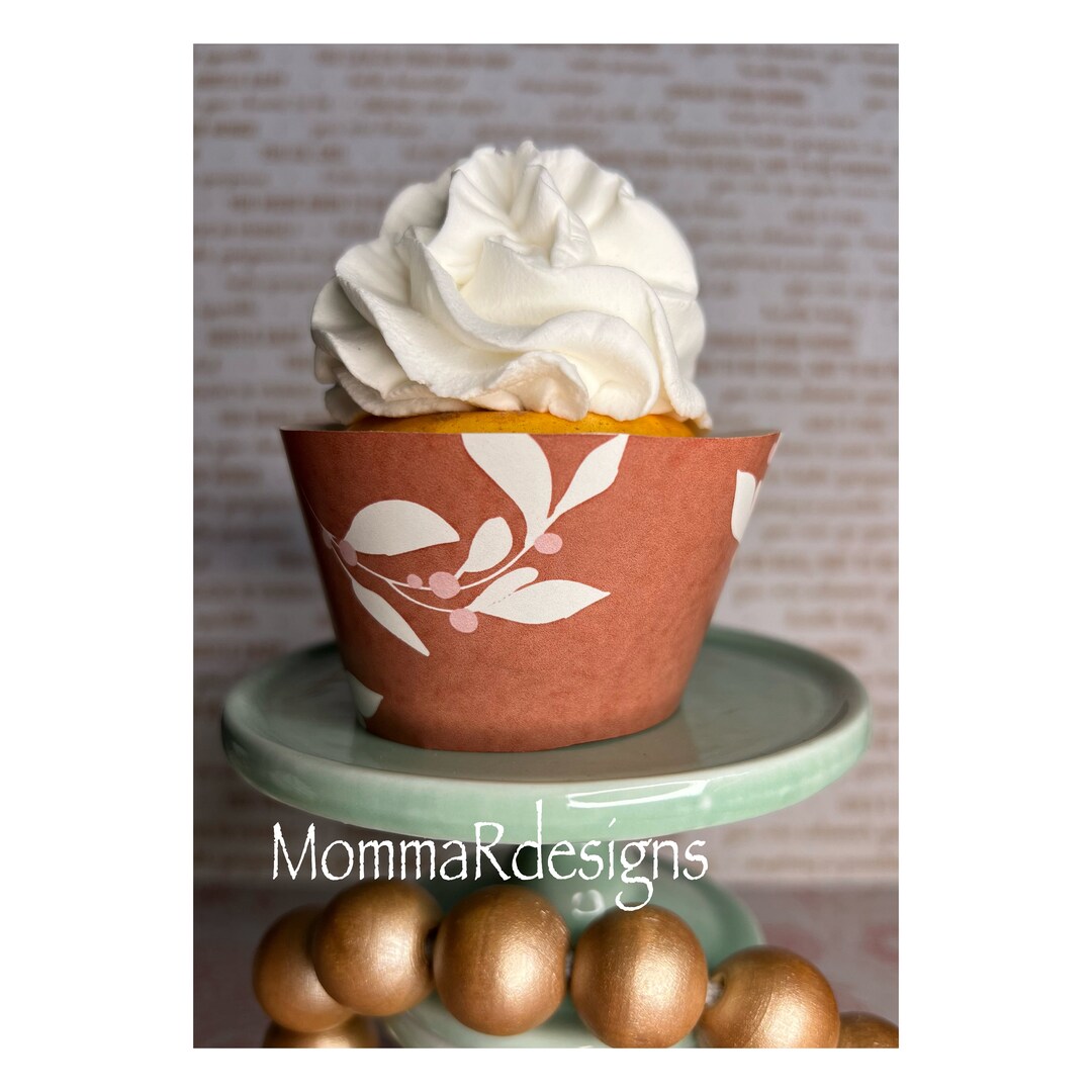 Printable Cupcake Wrappers, RUSY BROWN Cupcake Wraps, BIRTHDAY Cupcake ...