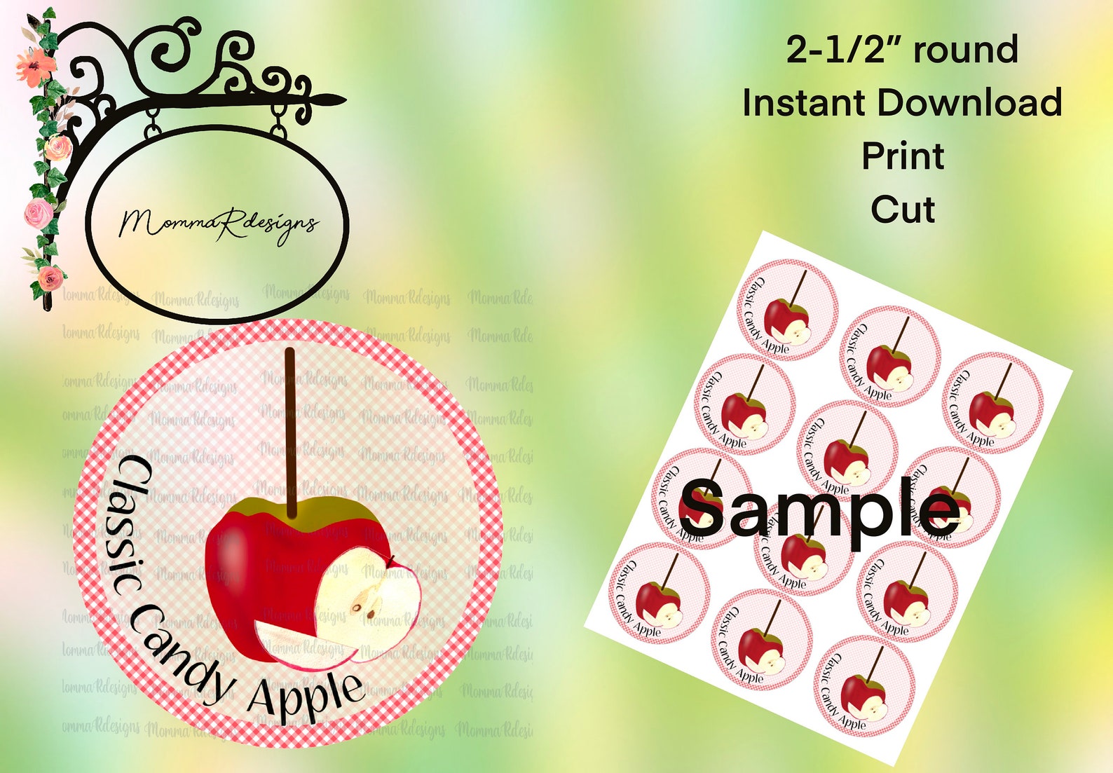 CLASSIC CANDY APPLE Candy Apple Labels Candy Apple Labels - Etsy