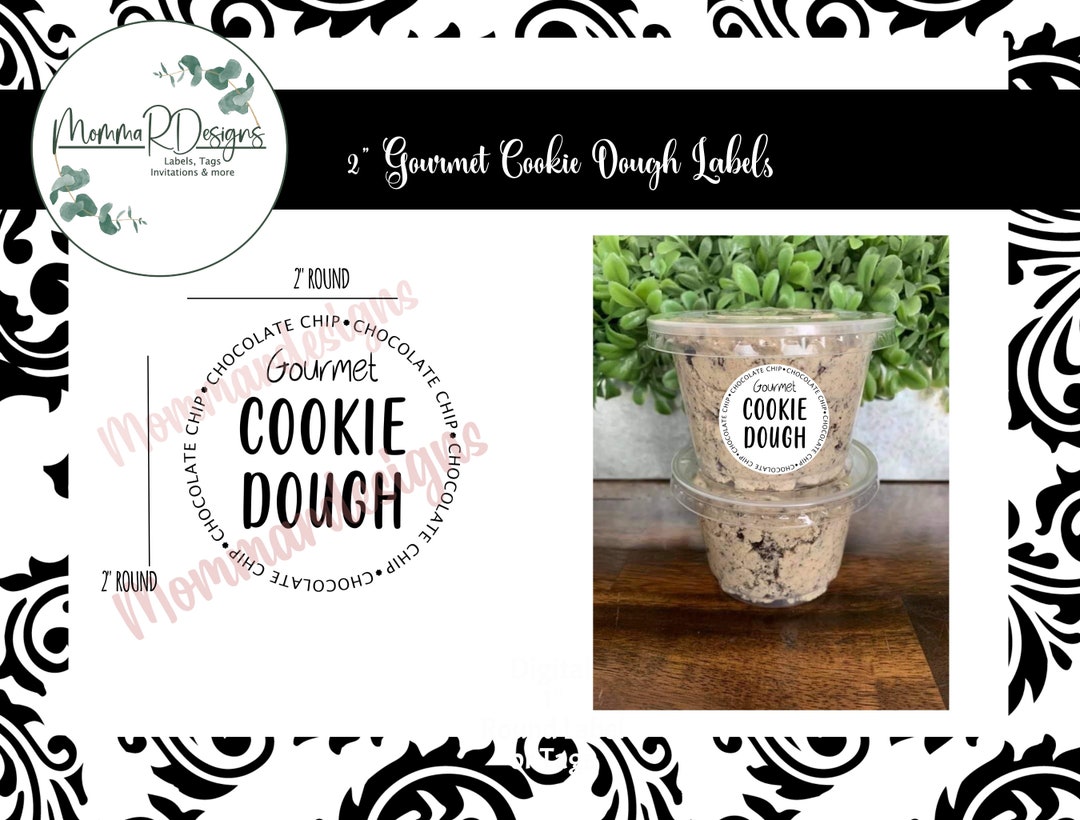 COOKIE DOUGH Label, Chocolate Chip Cookie Dough Tags, Printable Tag ...