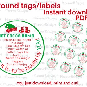 Teacher Hot Chocolate Bomb Tags Hot Cocoa Bomb Label 2 - Etsy