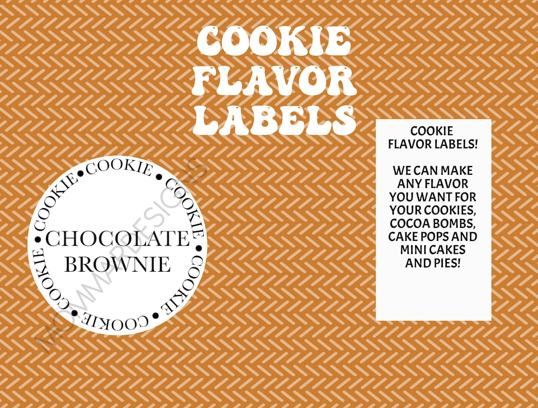 PRINTABLE 2" Cookie Flavor Labels CHOCOLATE BROWNIE Flavor Labels ...