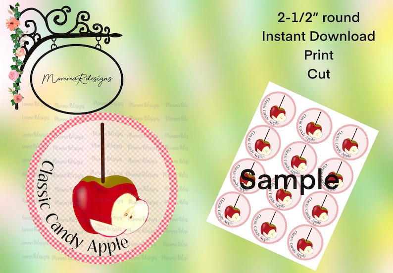 CLASSIC CANDY APPLE Candy Apple Labels, Candy Apple Labels Instant ...