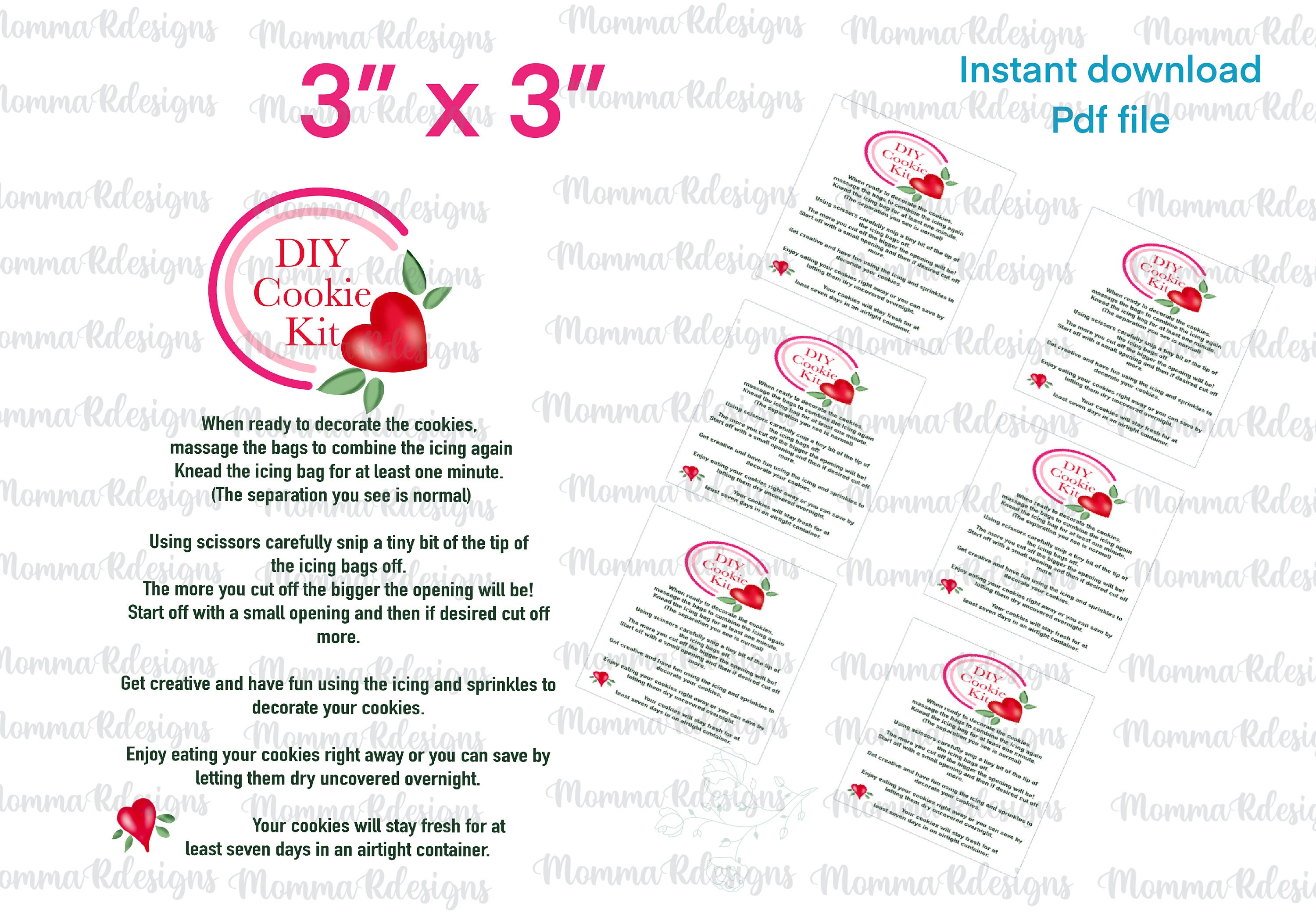 DIY COOKIE KIT Valentines Day Cookie Kit Tag Do It Yourself | Etsy