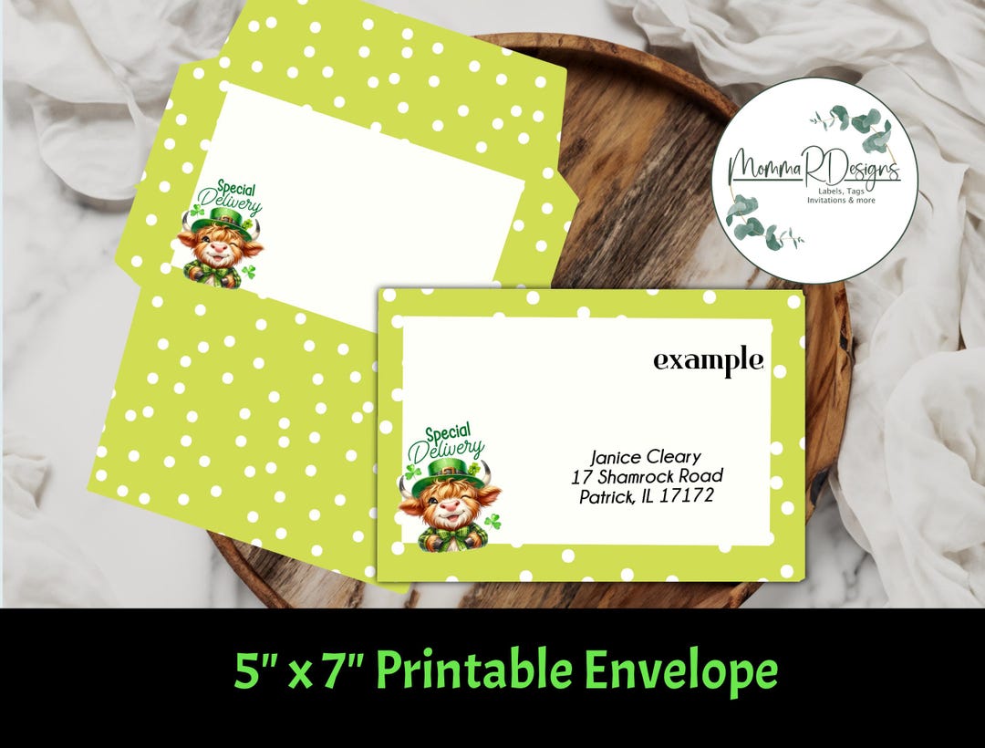 Printable ST. PATRICK'S Day Envelope, Happy Mail or Penpal Mail Custom ...