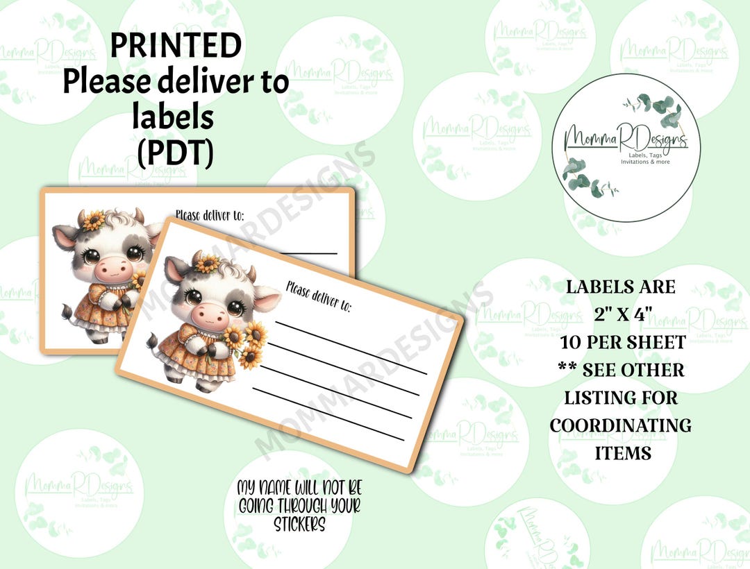 HIGHLAND COW PDT Labels, Please Deliver to Labels, Mailing Labels ...