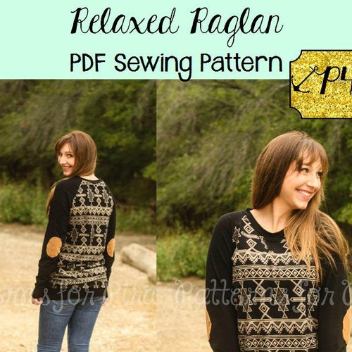 Women's Relaxed Raglan Shirt and Tunic Sewing PDF Pattern - Etsy