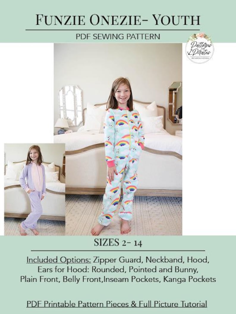 Funzie Onzie - Youth | PDF Sewing Pattern, Youth Sizes 2 - 14 - Etsy