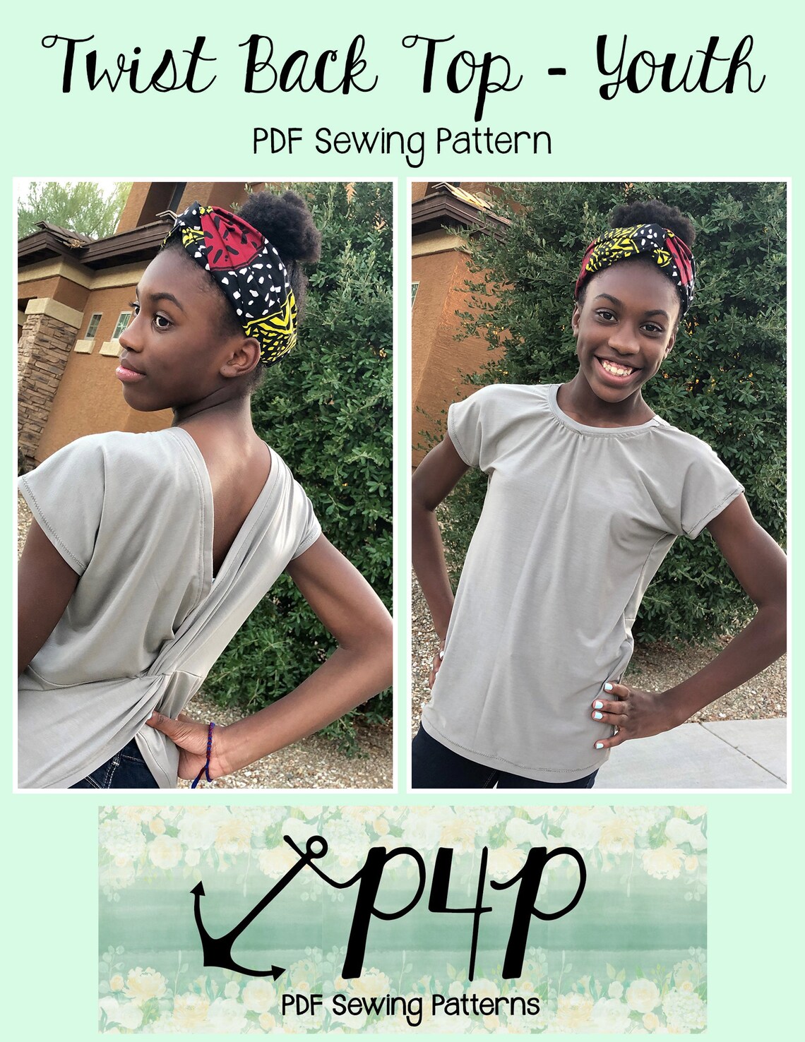 Twist Back Top - Youth | PDF Sewing Pattern, Youth Sizes 3M - 14 - Etsy