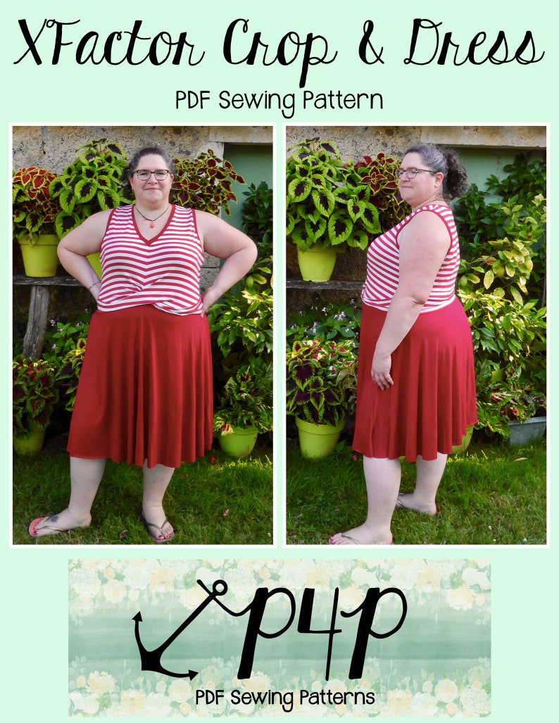 X Factor Crop & Dress | PDF Sewing Pattern, Adult Sizes XXS - Plus 5X ...