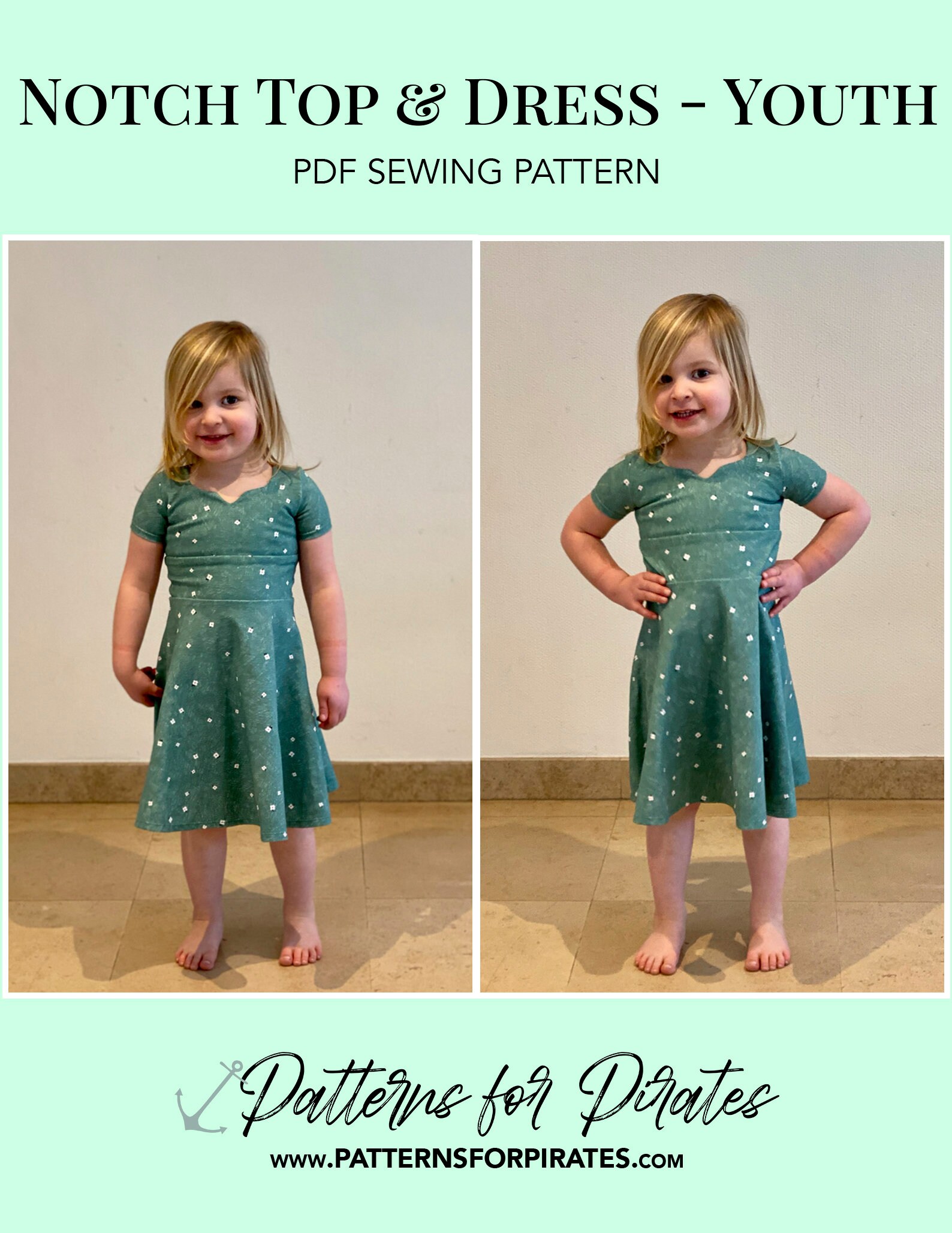 Notch Top & Dress - Youth | PDF Sewing Pattern, Youth Sizes 3M - 14 - Etsy