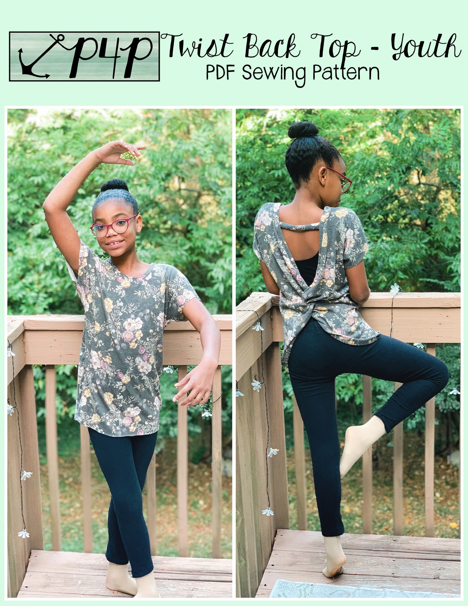 Twist Back Top - Youth | PDF Sewing Pattern, Youth Sizes 3M - 14 - Etsy