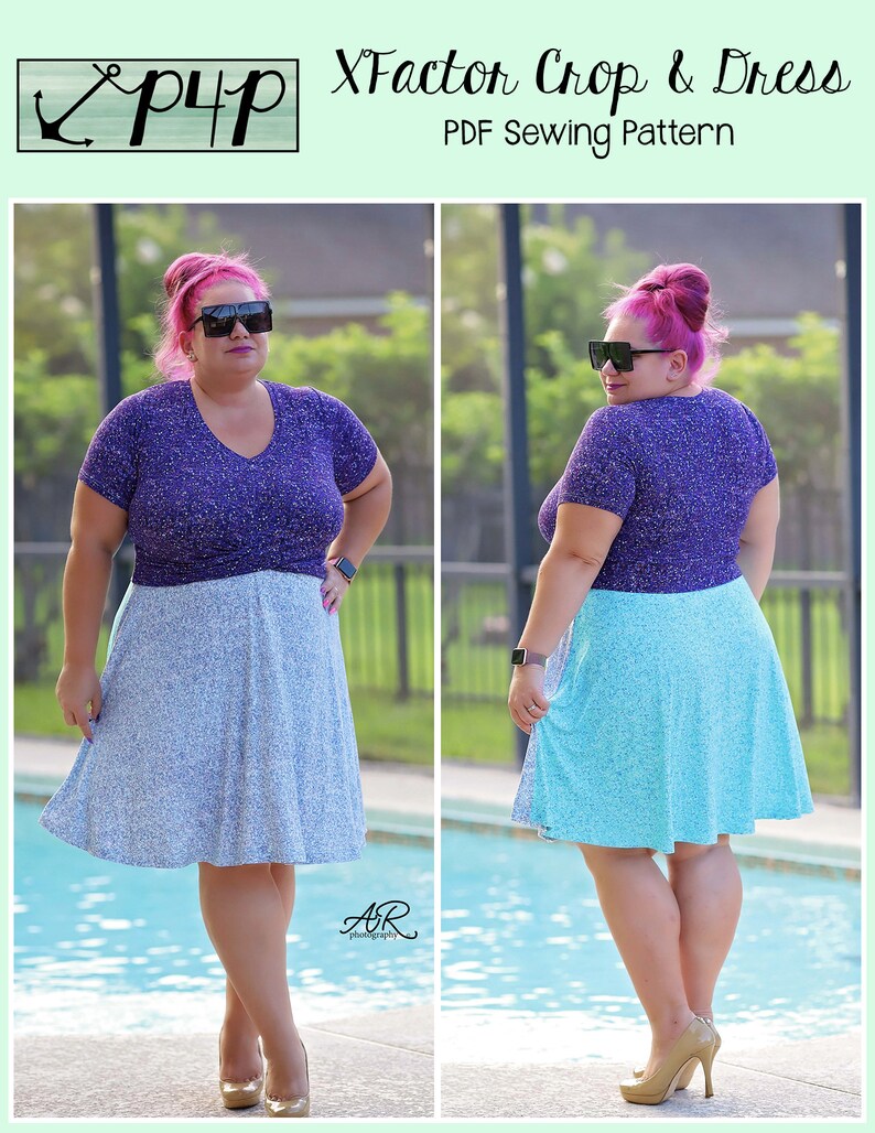 X Factor Crop & Dress | PDF Sewing Pattern, Adult Sizes XXS - Plus 5X ...