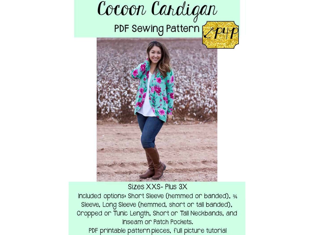 Cocoon Cardigan | PDF Sewing Pattern, Adult Sizes XXS - Plus 3X - Etsy