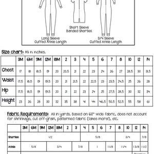 Sugar Spice Pjs | PDF Sewing Pattern, Youth Sizes 3M - 14 - Etsy