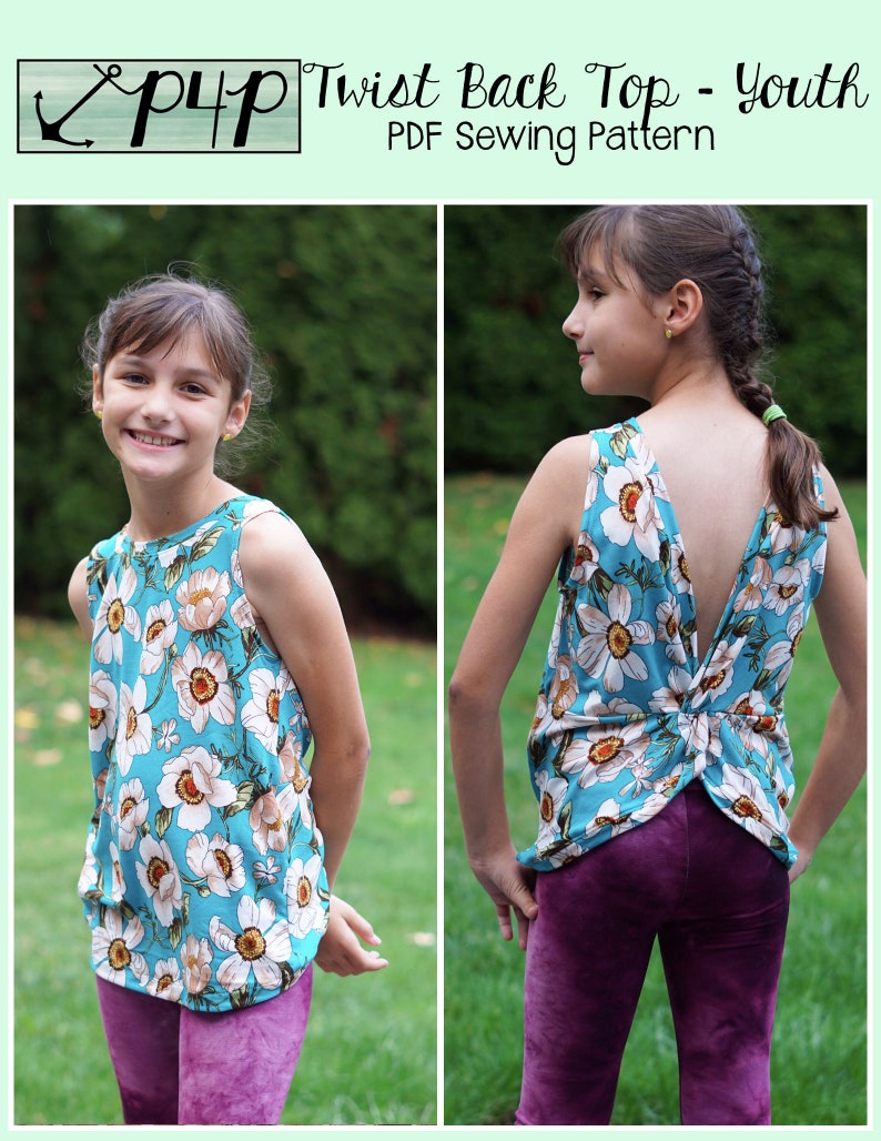 Twist Back Top - Youth | PDF Sewing Pattern, Youth Sizes 3M - 14 - Etsy