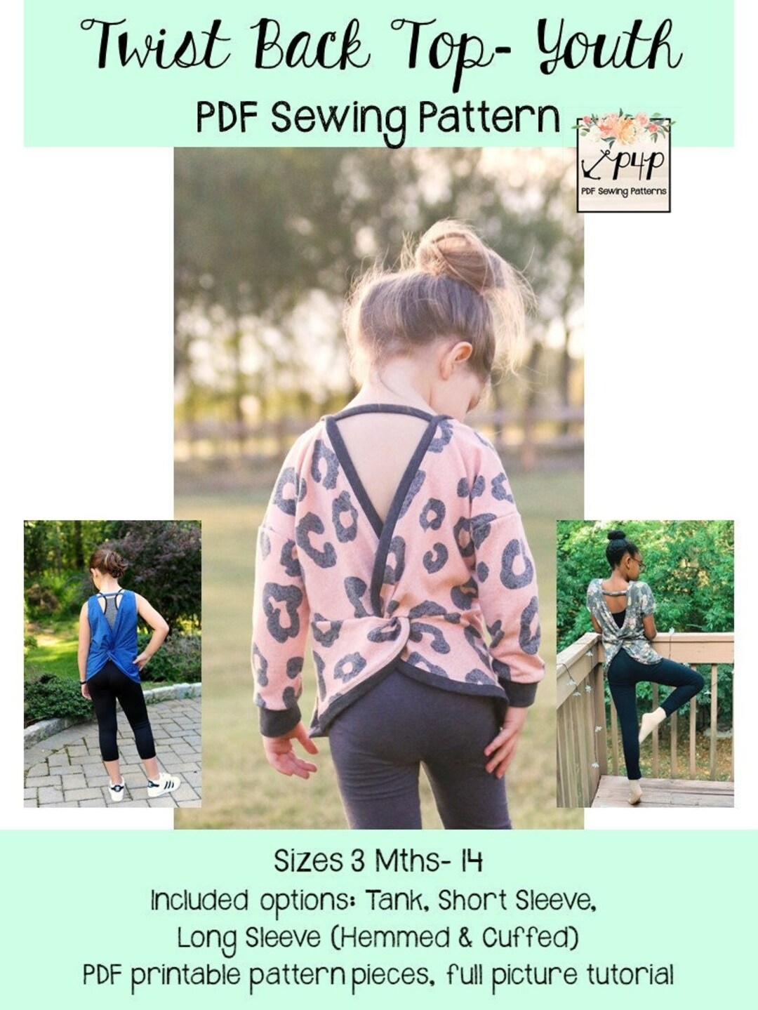 Twist Back Top - Youth | PDF Sewing Pattern, Youth Sizes 3M - 14 - Etsy