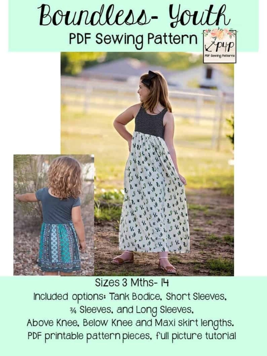 Boundless Youth PDF Sewing Pattern Youth Sizes 3M 14 - Etsy