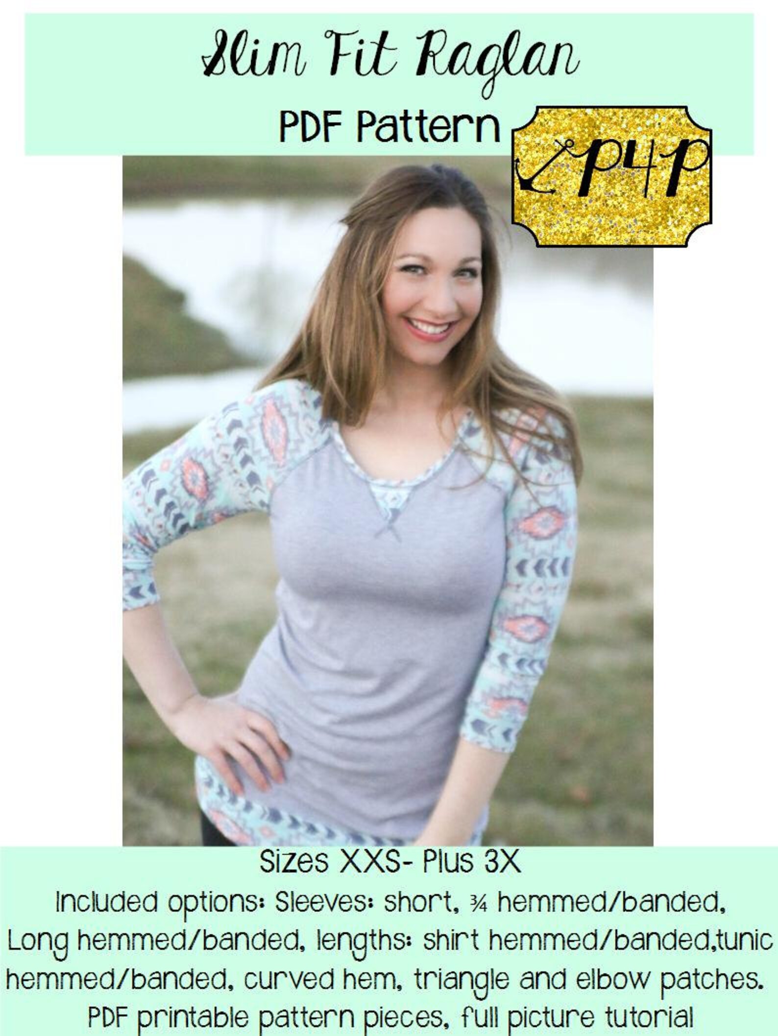 Slim Fit Raglan Shirt and Tunic Sewing PDF Pattern by Patterns - Etsy