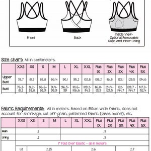 Fierce Bra | PDF Sewing Pattern, Adult Sizes XXS - Plus 5X - Etsy