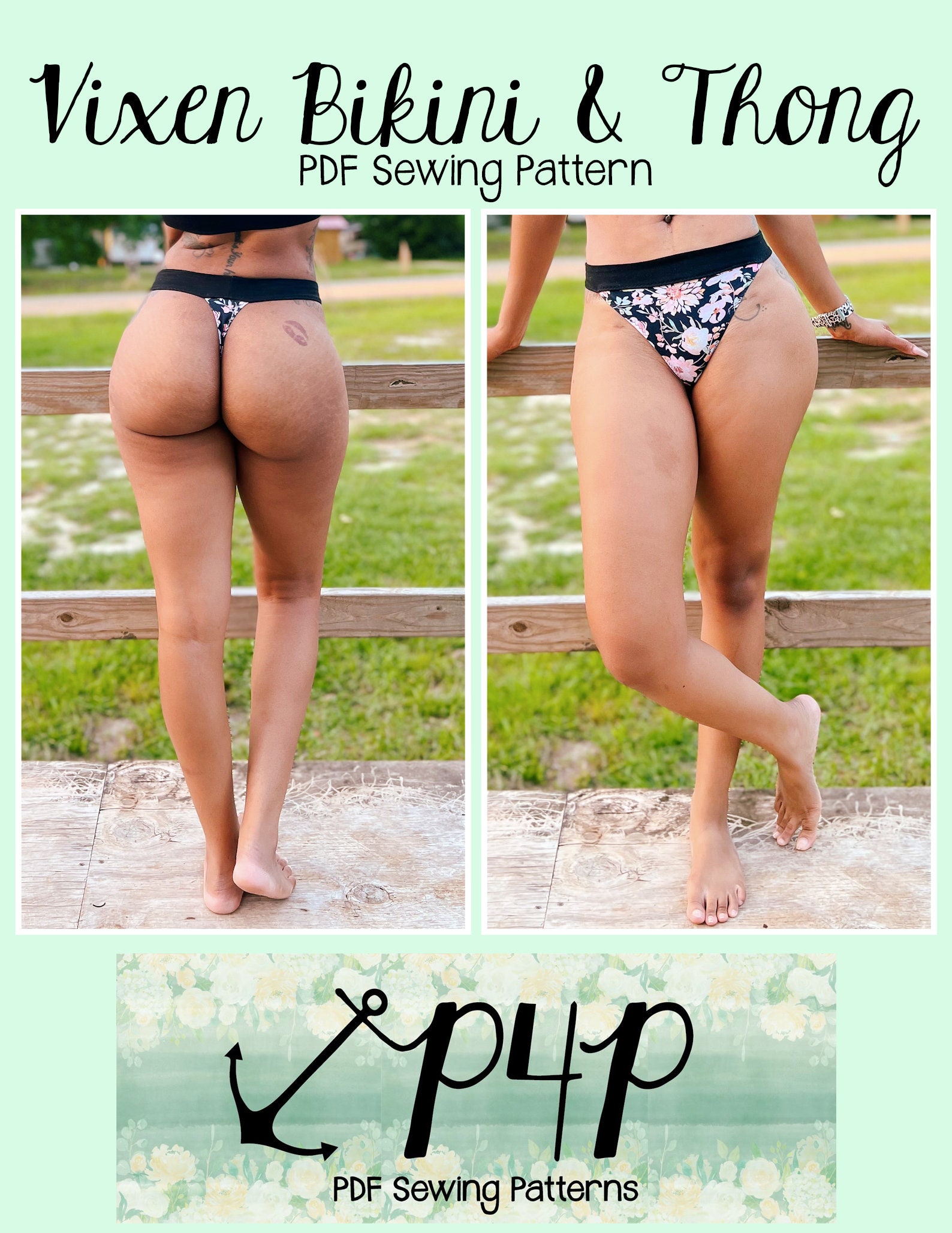 Vixen Bikini & Thong | PDF Sewing Pattern, Adult Sizes XXS - Plus 5X ...