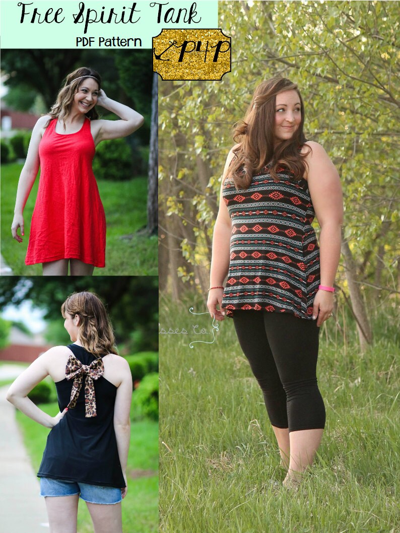 Free Spirit Tank Sewing PDF Pattern by Patterns for Pirates - Etsy Canada