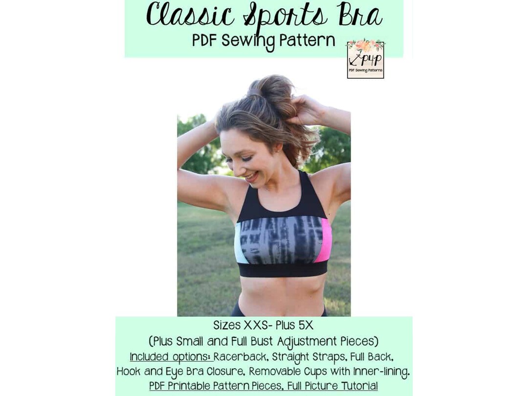 Classic Sports Bra | PDF Sewing Pattern, Adult Sizes XXS - Plus 5X - Etsy