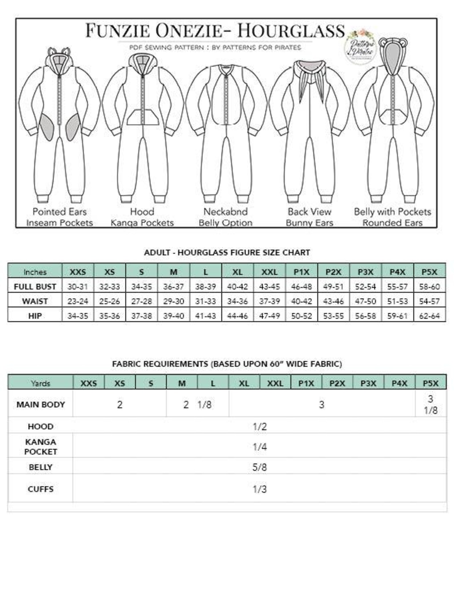 Funzie Onezie | PDF Sewing Pattern, Adult Sizes XXS - Plus 5X - Etsy