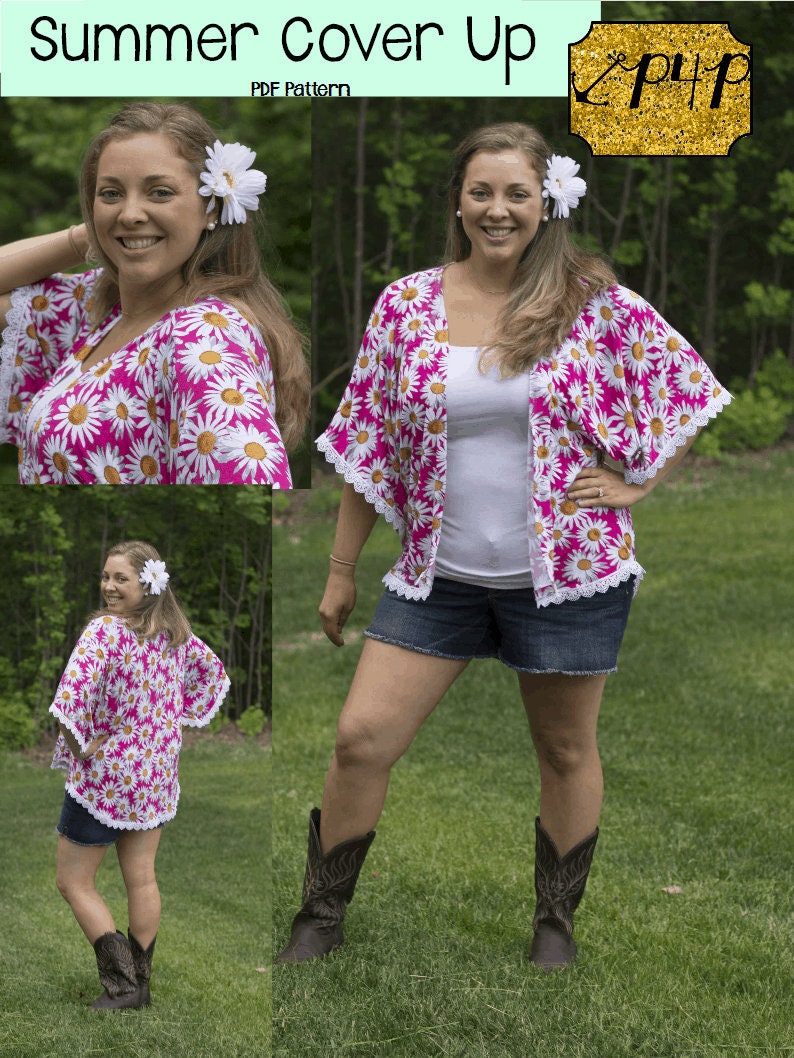Summer Cover up PDF Sewing Pattern Adult Sizes XXS Plus - Etsy