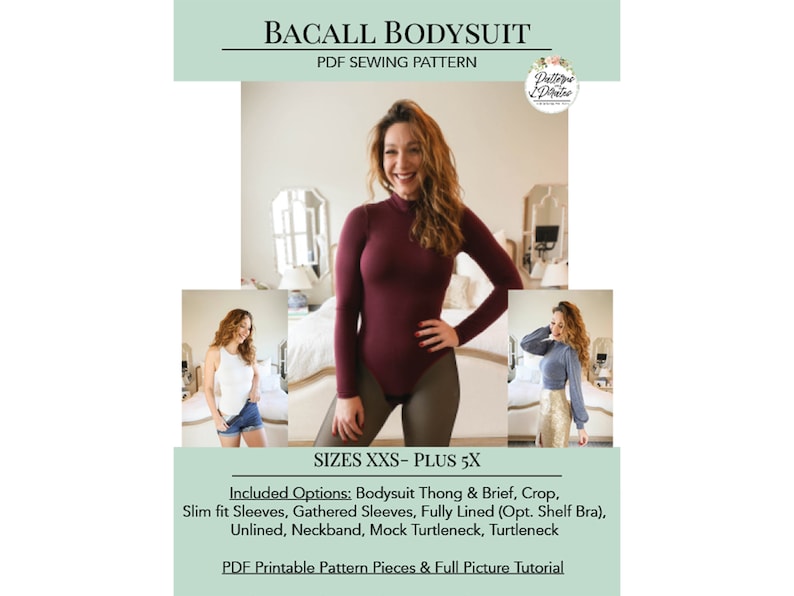 Bacall Bodysuit | PDF Sewing Pattern, Adult Sizes XXS - Plus 5X - Etsy