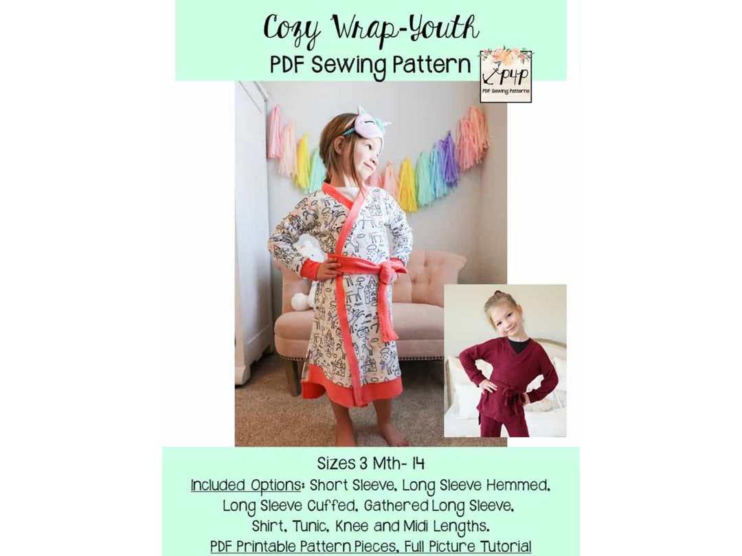 Cozy Wrap - Youth | PDF Sewing Pattern, Youth Sizes 3M - 14 - Etsy