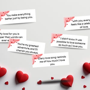 Valentine's Day Love Notes Printable, Message in a Bottle, Love Notes ...