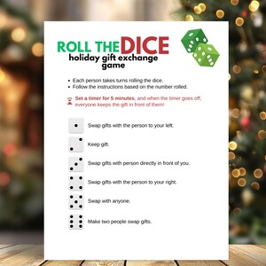 Christmas Roll the Dice Game Printable - Etsy
