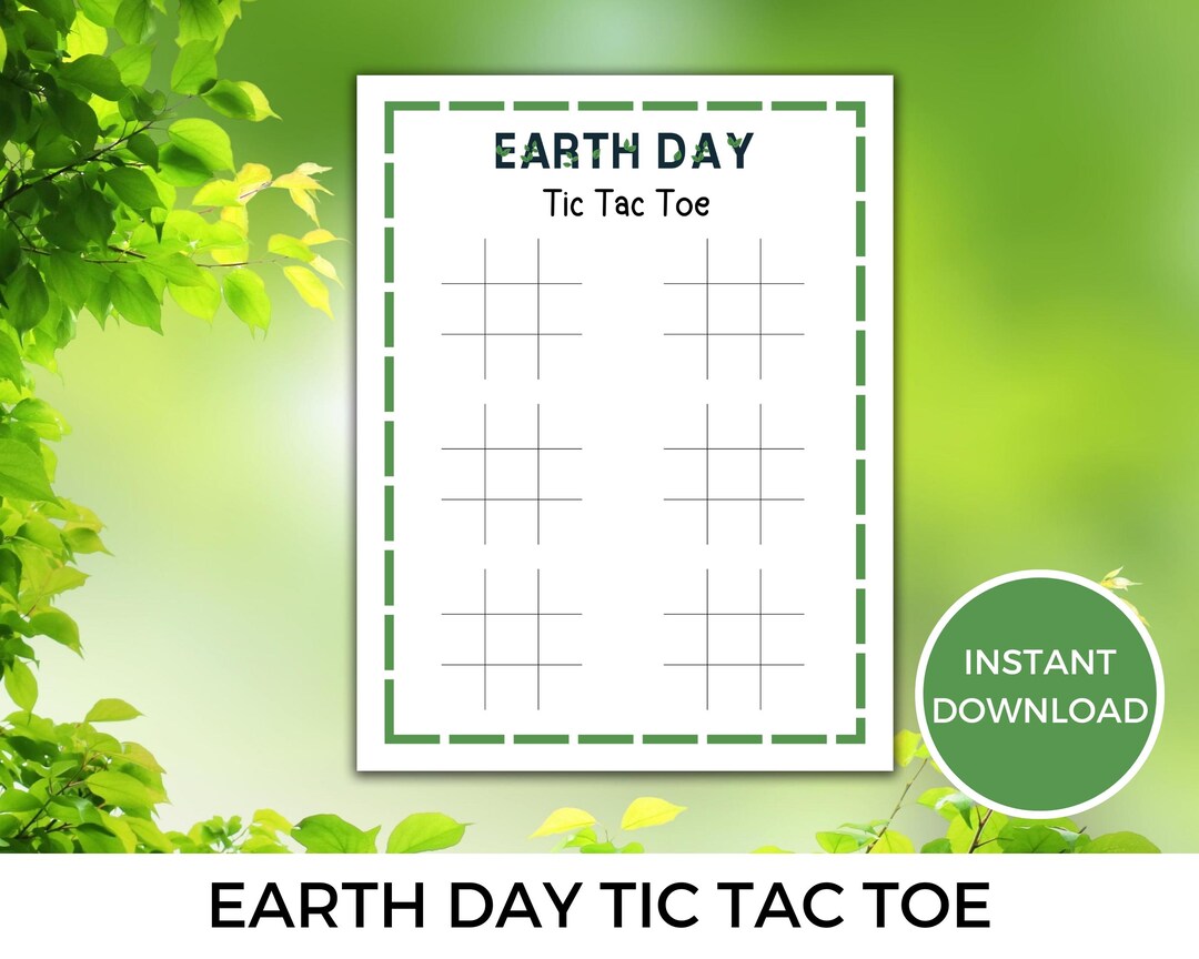 Earth Day Tic Tac Toe Game, Classroom Activity (digital Download) - Etsy