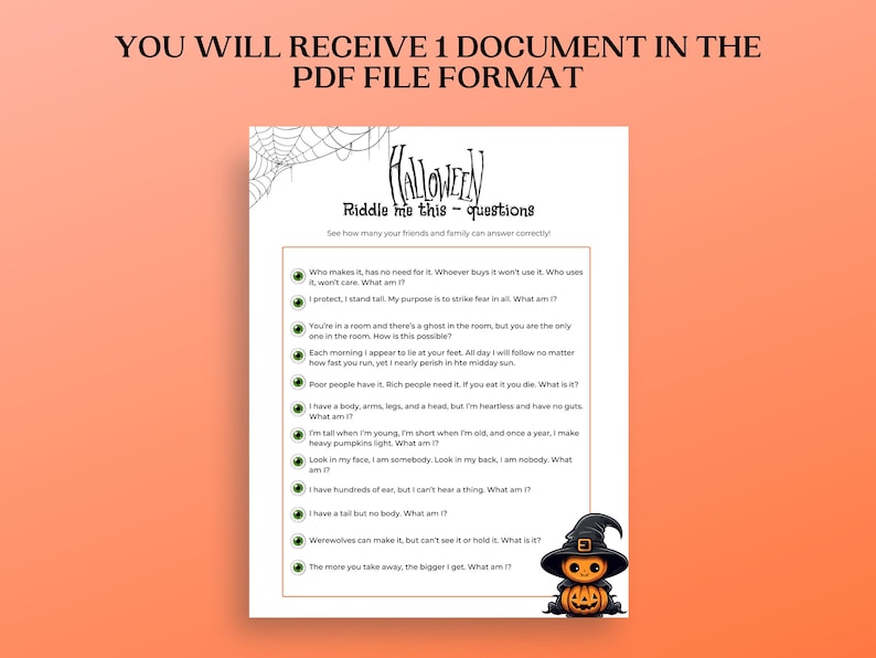 Halloween Riddles Printable, Halloween Activity, Family Fun - Etsy