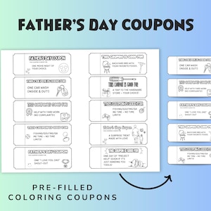 Father's Day Coloring Bundle Printable, Father's Day Crafts, Presents ...