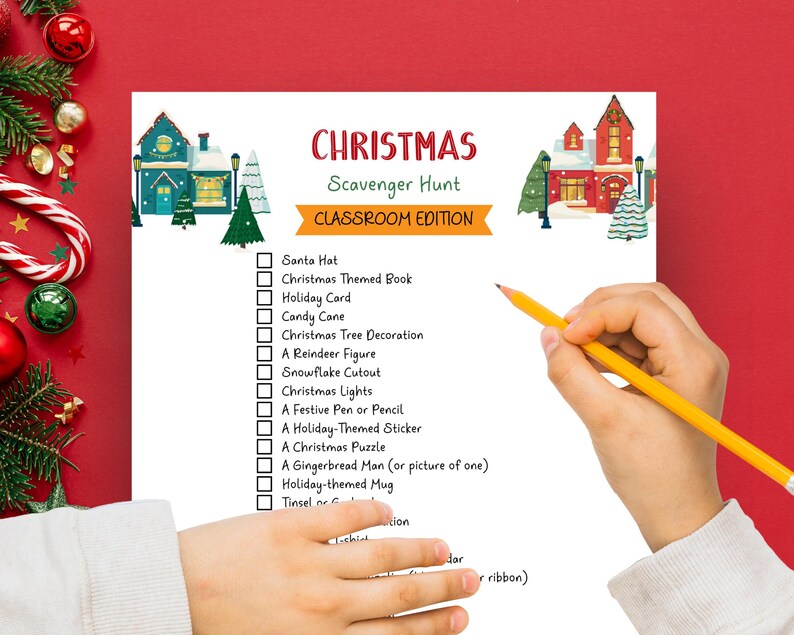 Christmas Scavenger Hunt Printable Classroom Version, Family Fun ...