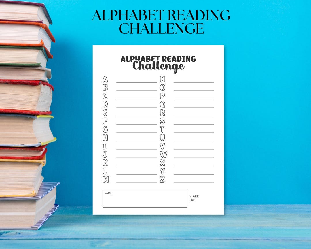 Alphabet Reading Challenge, Book Tracker, Reading List, Reading Progress - Etsy