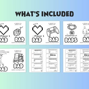 Father's Day Coloring Bundle Printable, Father's Day Crafts, Presents ...