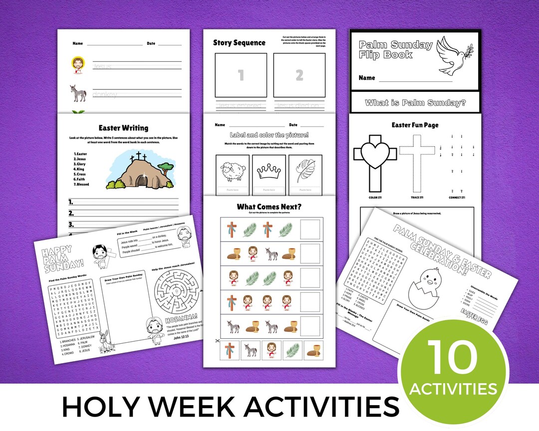 Holy Week Kids Activity Printable, Palm Sunday Activity, Easter ...