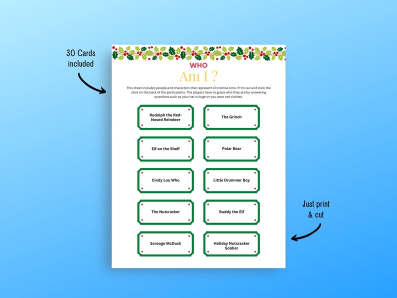 Christmas Who Am I? Printable - Etsy