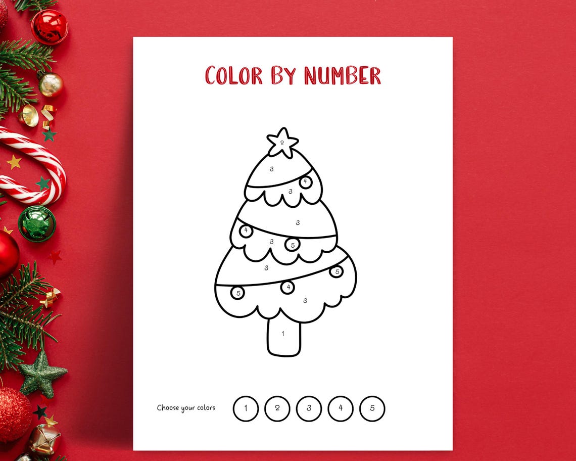 Christmas Color by Number Printable, Christmas Coloring, Winter ...